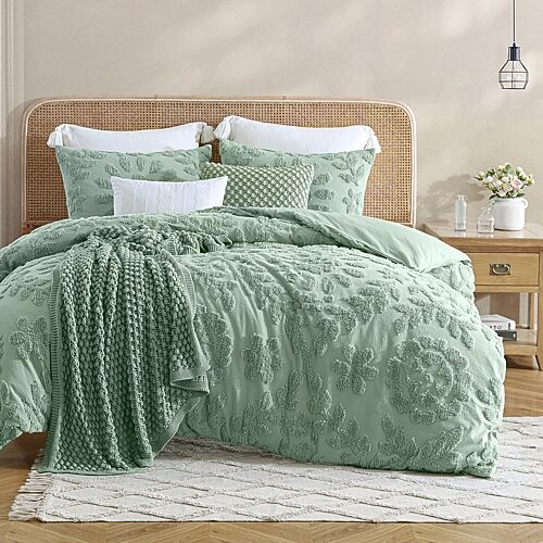 Click here for Peri Home Chenille Laurel 3-Pc. Duvet Cover Set  K... prices