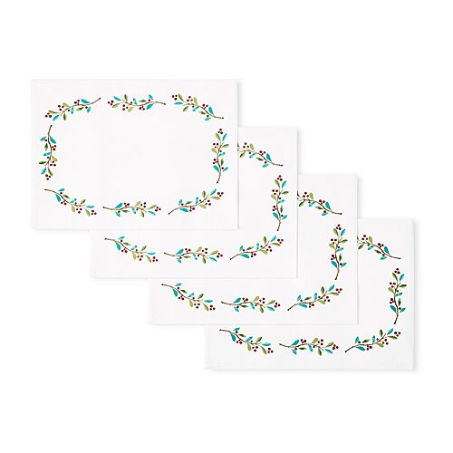 Click here for Fiesta Holly Sprig Holiday Border Placemat 13 x 18... prices