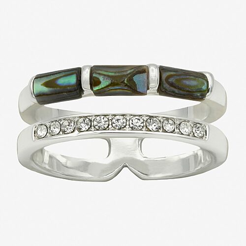 Sparkle Allure Womens 8MM Crystal Pure Silver Over Brass Band  7