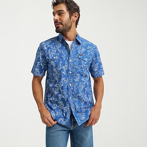 Click here for Lee Mens Short Sleeve Regular Fit Button-Down Shir... prices