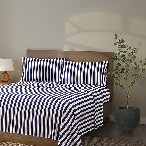 Click here for Brooklyn Loom Levi Stripe Sheet Set  One Size  Blu... prices