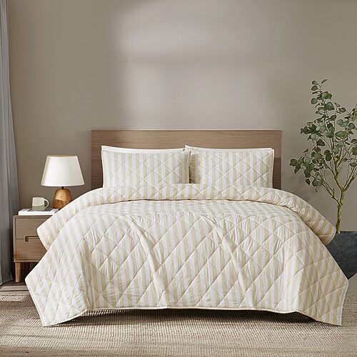 Click here for Brooklyn Loom Levi Stripe 3pc. Quilt Set prices