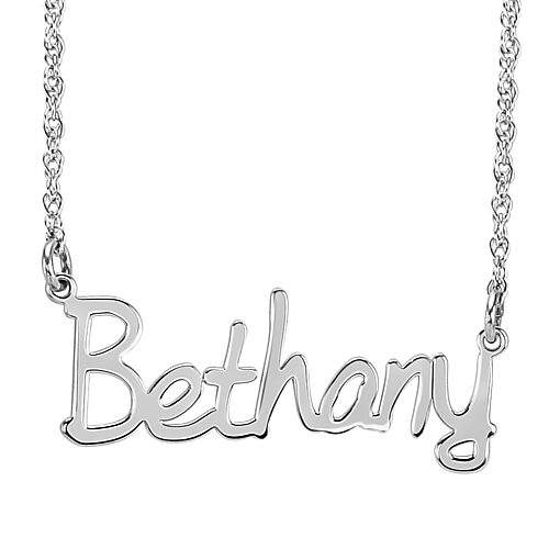Click here for Personalized 30mm Name Necklace  One Size  White prices