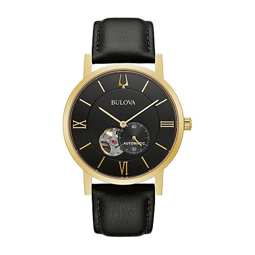 Click here for Bulova American Clipper Mens Black Leather Strap W... prices