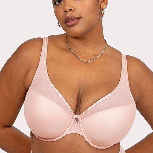 Click here for Curvy Couture Womens Sheer Mesh Plunge T-shirt Bra... prices