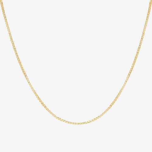 Click here for Womens 10K Gold 20 Inch Box Chain Necklace  One Si... prices