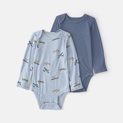 Click here for Carters Baby Boys Plane Print Round Neck Bodysuits... prices