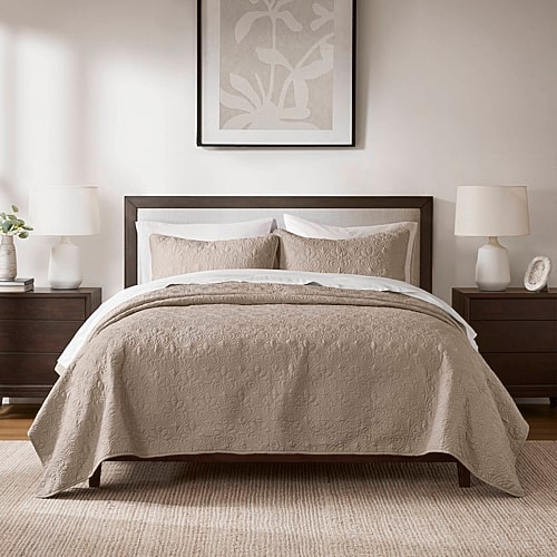 Madison Park Quebec 3-Pc. Quilt Set  Full/Queen - Khaki