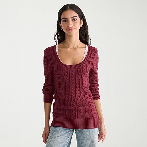 Click here for AEROPOSTALE Juniors Womens U Neck Long Sleeve Pull... prices