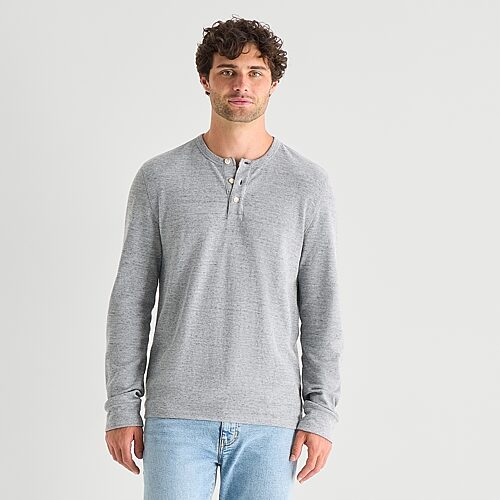 Click here for mutual weave Mens Long Sleeve Regular Fit Henley S... prices