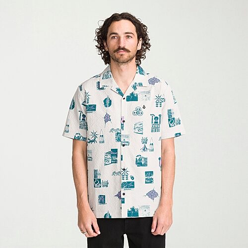 Click here for VOLCOM Mens Short Sleeve Camp Shirt  X-large  Beig... prices