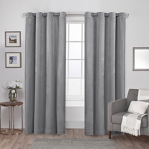 Click here for Exclusive Home Curtains Velvet Grommet Top Light-F... prices