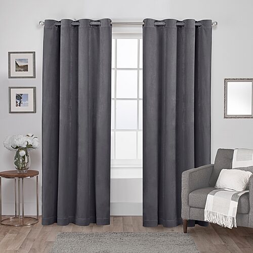 Click here for Exclusive Home Curtains Velvet Grommet Top Light-F... prices