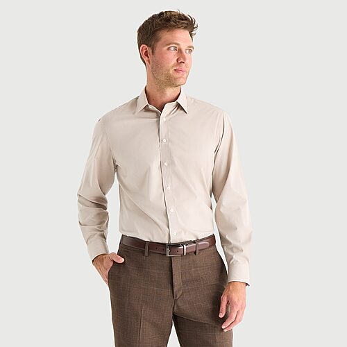Click here for Stafford Heathered Mens Long Sleeve Regular Fit Bu... prices