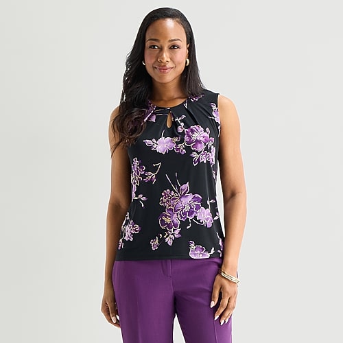 Click here for Black Label by Evan-Picone Womens Keyhole Neck Sle... prices
