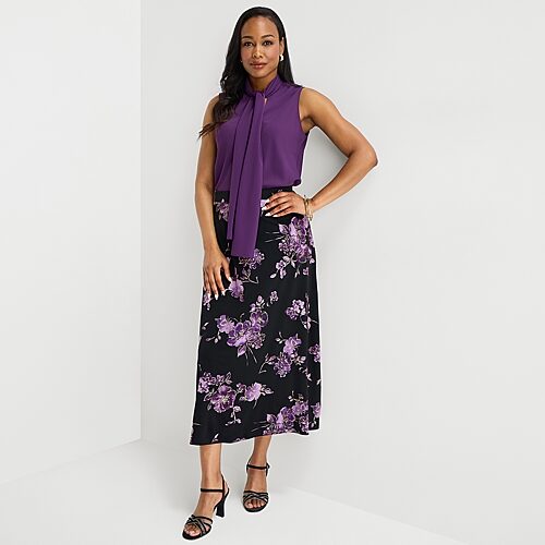 Click here for Black Label by Evan-Picone Womens Long A-Line Skir... prices