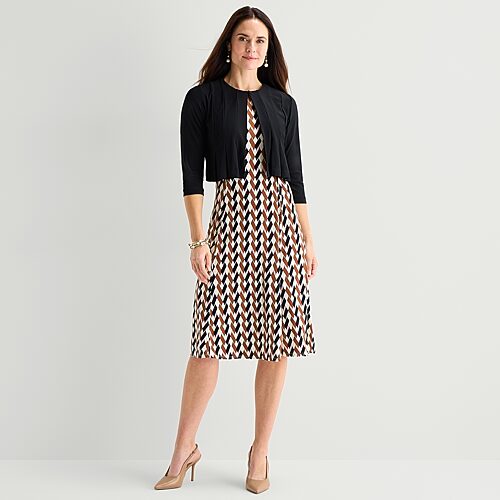 Click here for Danny & Nicole Womens Midi Geometric Jacket Dress... prices