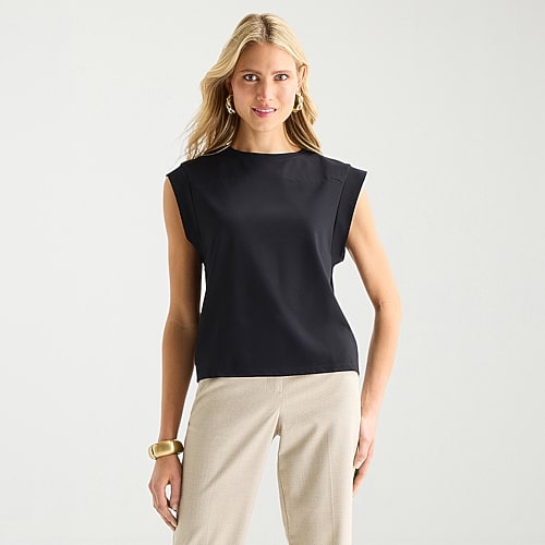 Click here for Worthington Womens Crew Neck Sleeveless Blouse  X-... prices
