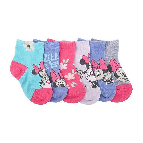 Click here for Toddler Girls 6 Pair Toddler Minnie Mouse Quarter... prices