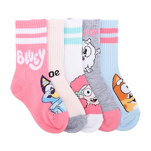 Click here for Girls 5 Pair Bluey Crew Socks  6-8  Pink prices