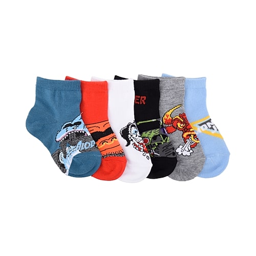 Click here for Toddler Boys 6 Pair Monster Jam Quarter Ankle Sock... prices