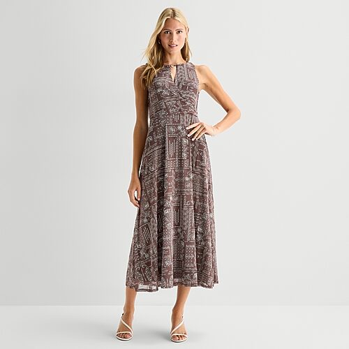 Click here for Sandra Darren Womens Keyhole Neck Sleeveless Maxi... prices