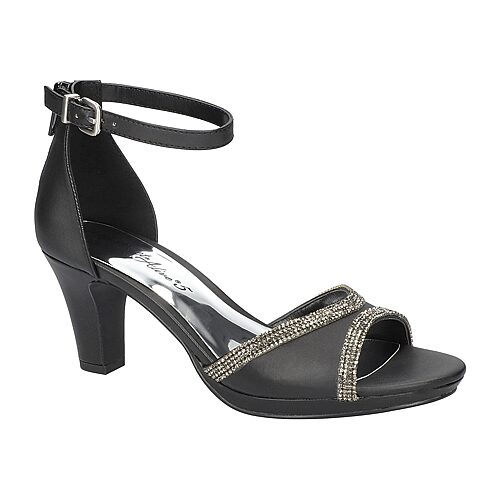 Easy Street Womens Davina Open Toe Sandals - Black Satin