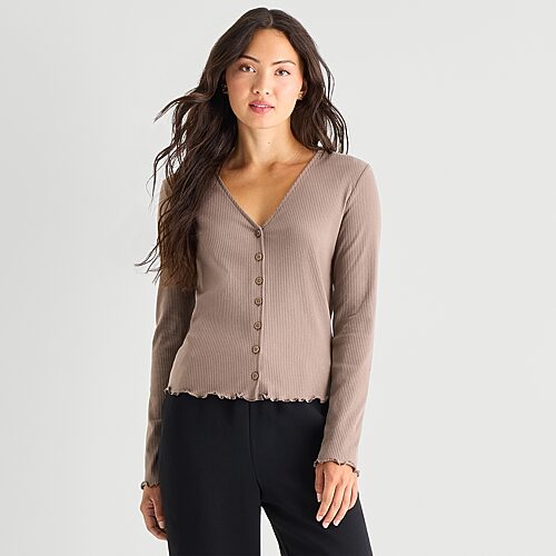 Click here for a.n.a Womens V Neck Long Sleeve Button Cardigan  X... prices