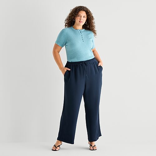 Click here for a.n.a Womens Plus Straight Mid Rise Pull-On Pant... prices