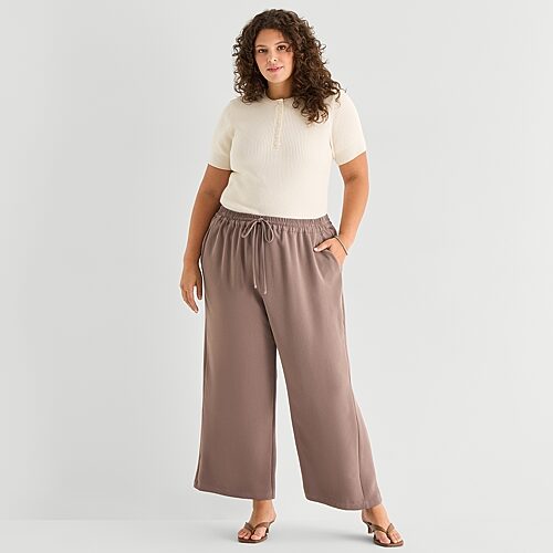 Click here for a.n.a Womens Plus Straight Mid Rise Pull-On Pant... prices