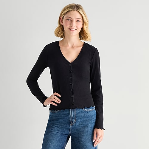Click here for a.n.a Womens V Neck Long Sleeve Button Cardigan  X... prices