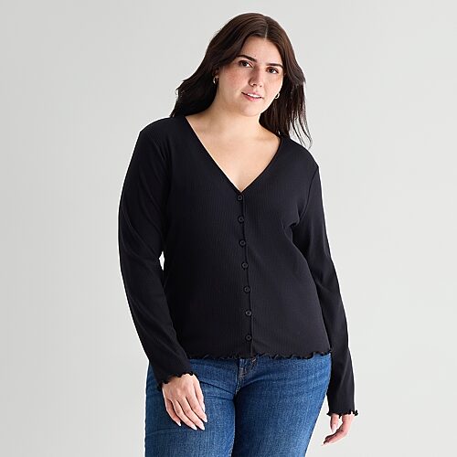 Click here for a.n.a Womens Plus V Neck Long Sleeve Button Cardig... prices