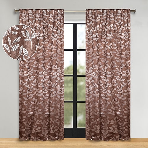 Click here for Superior Modern Leaves Room Darkening Grommet Top... prices