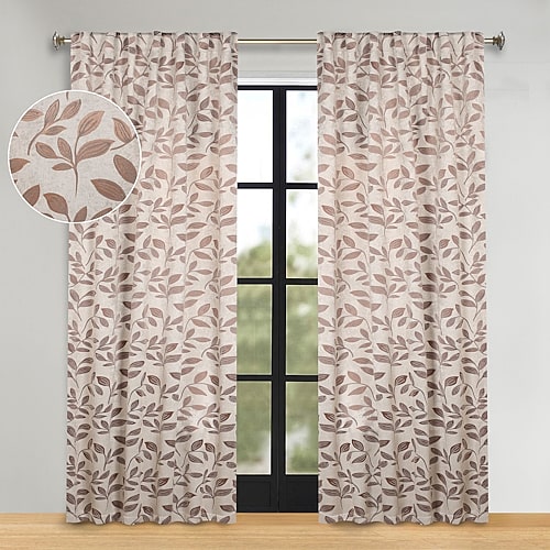 Click here for Superior Modern Leaves Room Darkening Grommet Top... prices