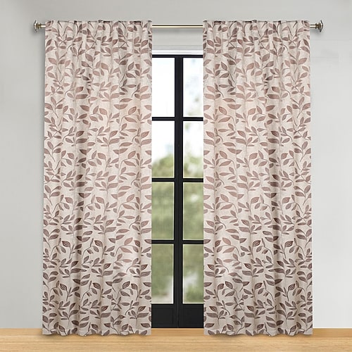 Click here for Superior Modern Leaves Room Darkening Grommet Top... prices