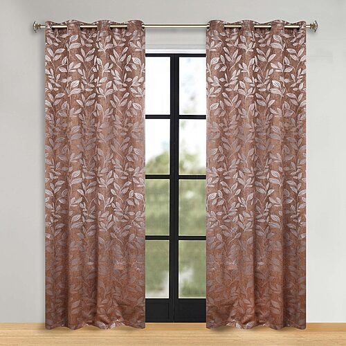 Click here for Superior Leaves Room Darkening Grommet 2-Panel Cur... prices