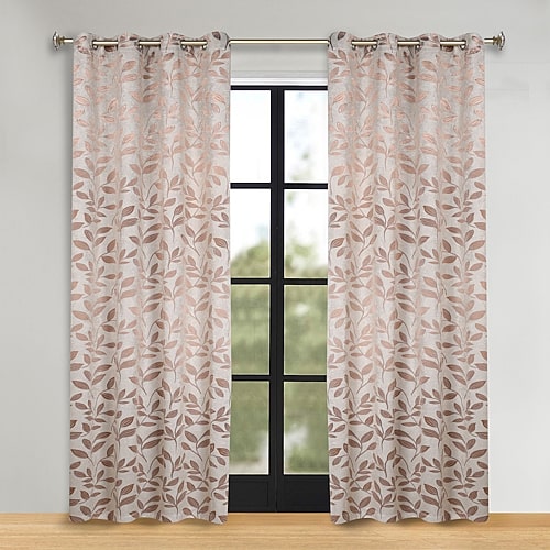 Click here for Superior Modern Leaves Room Darkening Grommet Top... prices