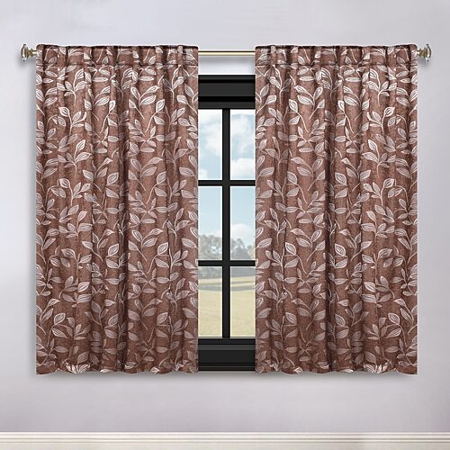 Click here for Superior Modern Leaves Room Darkening Grommet Top... prices