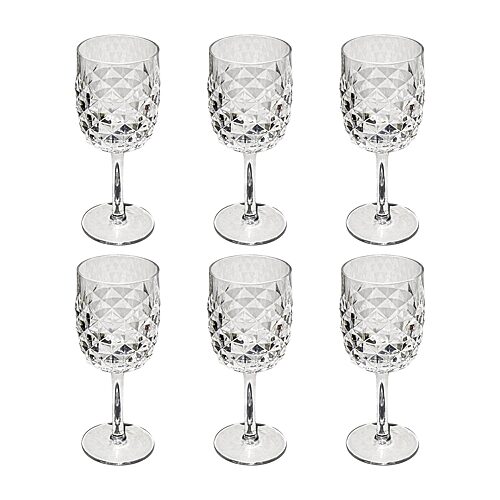 Click here for Abode Homewares Diamond Cut Acrylic Goblet Wine Gl... prices