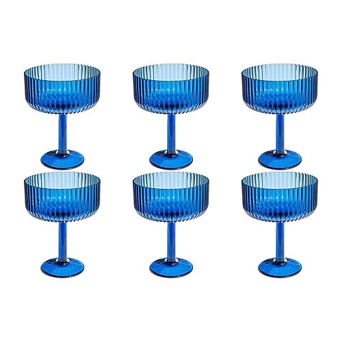 Click here for Abode Homewares Mesa Coupe Glasses  Set of 6 - Blu... prices