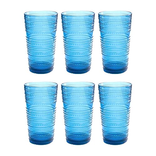 Click here for Abode Homewares Beaded Jumbo Cobalt Glasses  Set o... prices