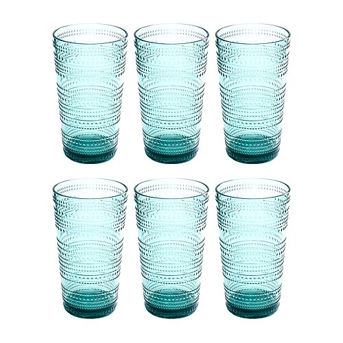 Click here for Abode Homewares Beaded Jumbo Cobalt Glasses  Set o... prices