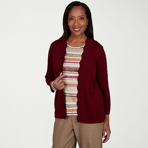 Click here for Alfred Dunner Union Square Womens Round Neck 3/4 S... prices