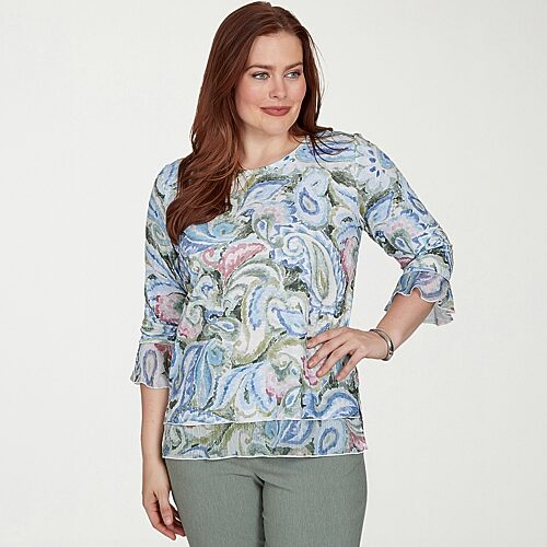 Click here for Alfred Dunner Provence Womens Crew Neck 3/4 Sleeve... prices