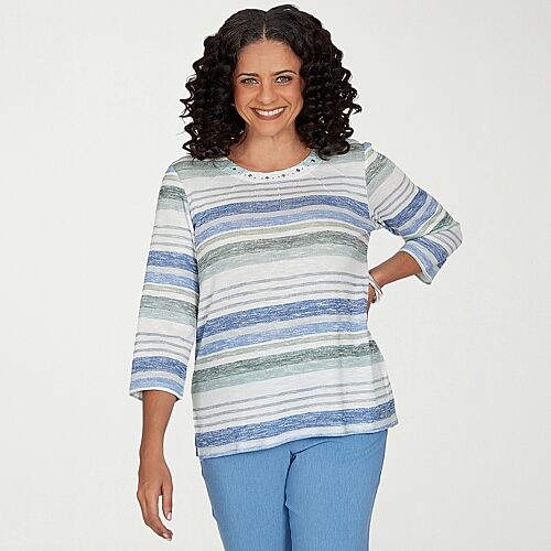Click here for Alfred Dunner Provence Womens Crew Neck 3/4 Sleeve... prices
