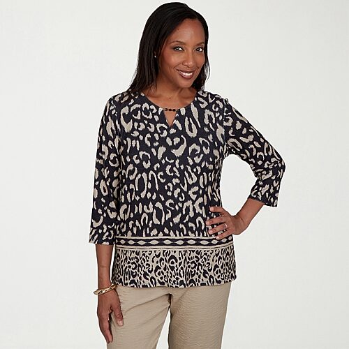Click here for Alfred Dunner Travel Advisory Womens Keyhole Neck... prices