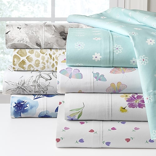 Click here for Pointehaven Combed Cotton Printed Percale Sheet Se... prices