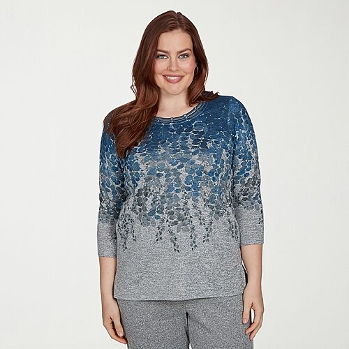 Click here for Alfred Dunner Womens Cowl Neck 3/4 Sleeve T-Shirt... prices