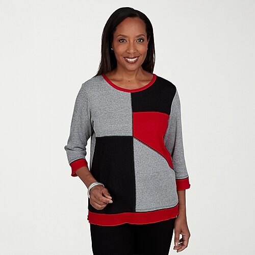 Click here for Alfred Dunner Classics Womens Crew Neck 3/4 Sleeve... prices