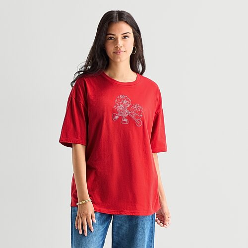 Click here for Strawberry Oversized Tee Womens Juniors Crew Neck... prices